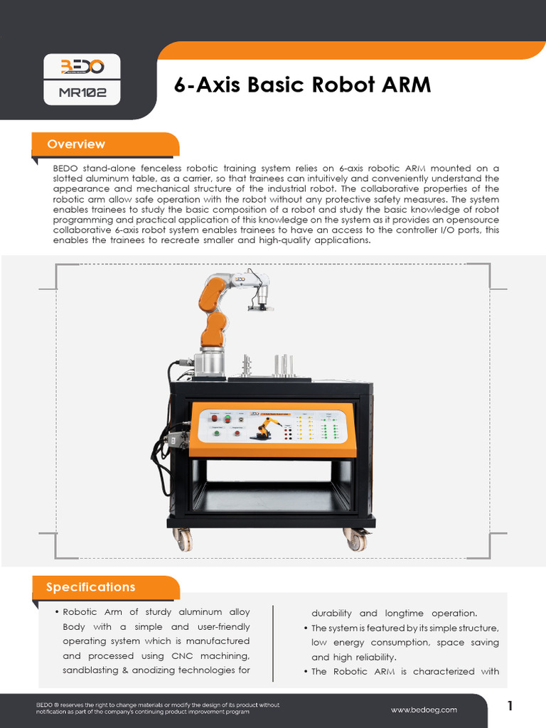 6 Axis Basic Robot ARM | PDF | Robot | Robotics