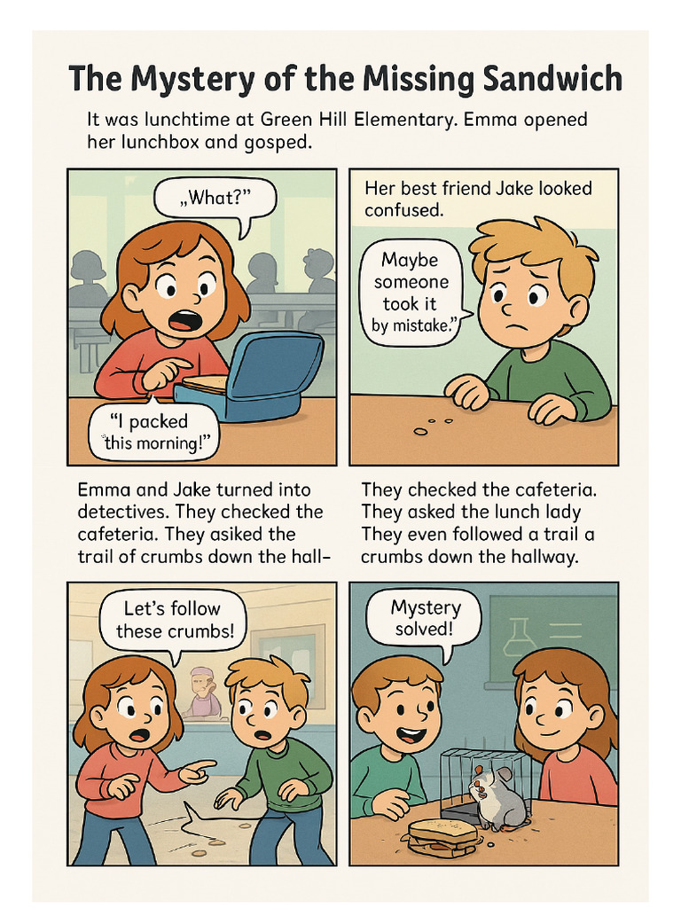 The Mystery of The Missing Sandwich Comic | PDF