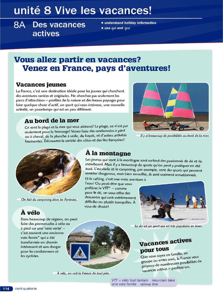 Grade 8 Jan Vive Les Vacances | PDF