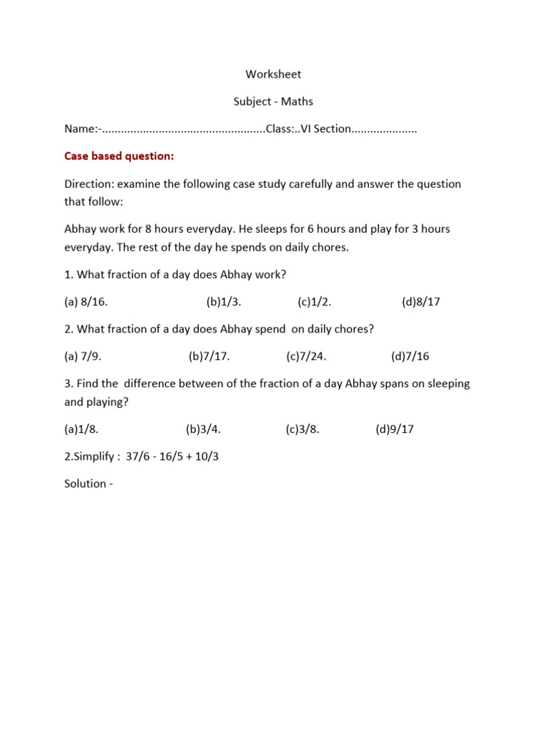 Diwali Homework-Class-VI (3) - 100634 | PDF