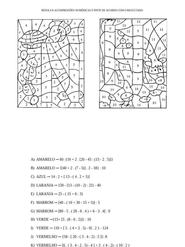 Atividades de Expressões Numéricas 6º Ano | PDF