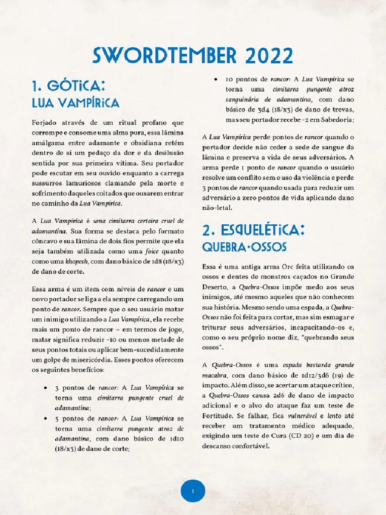 Swordtember | PDF