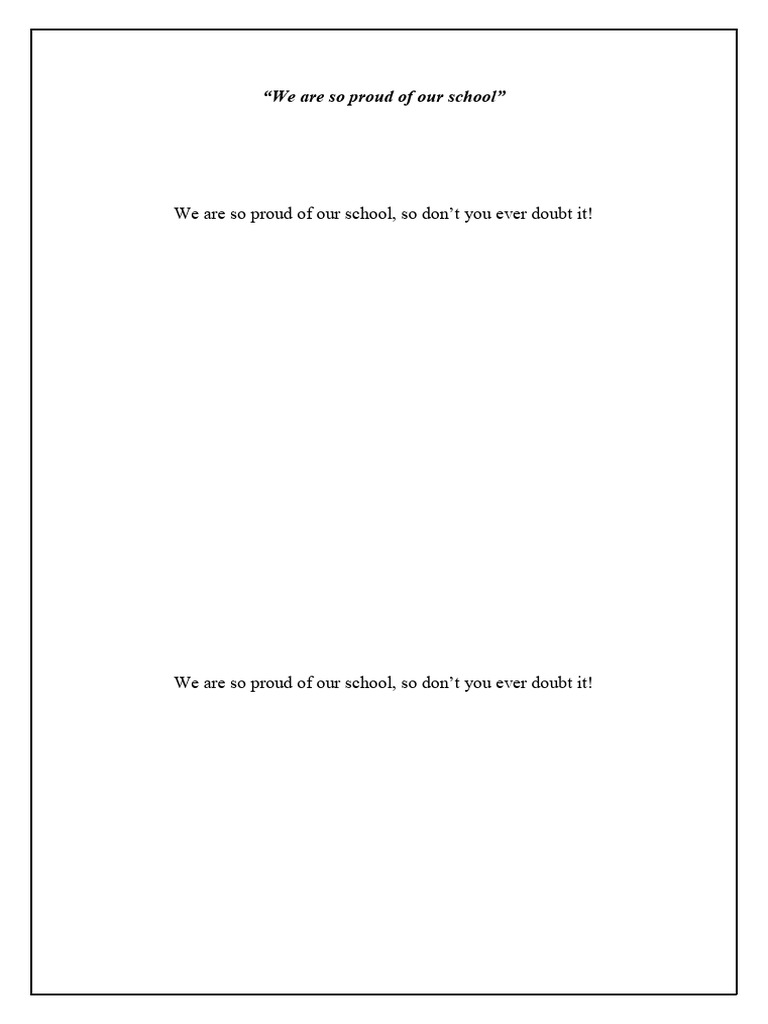 Proud of Our School Song Lyrics | PDF