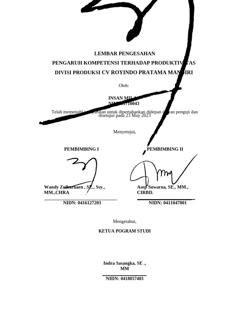 Contoh Lembar Pengesahan | PDF