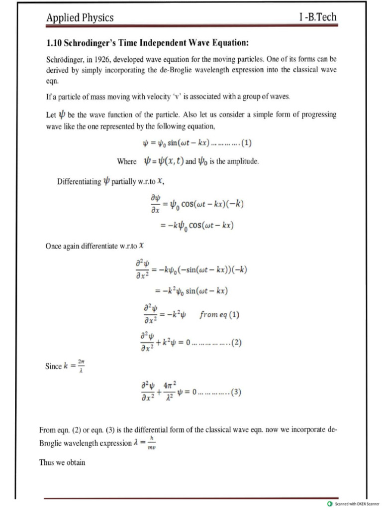 Applied Physics Notes - QUANTUM PHYSICS AND SOLIDS | PDF