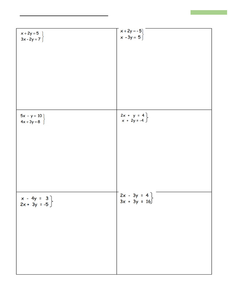 Repaso Sistemas de Ecuaciones Lineales. | PDF