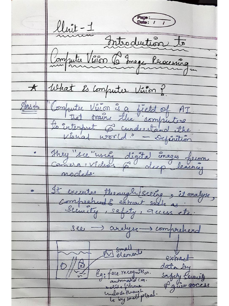 COMPUTER VISION ALL UNITS Creds Muskan Bano | PDF