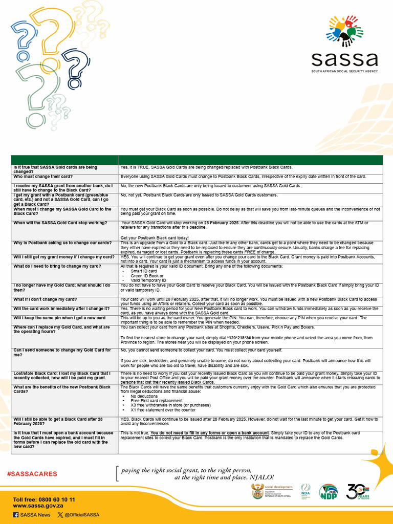 Replace Your Lost SASSA Card Today | PDF | Personal Identification ...