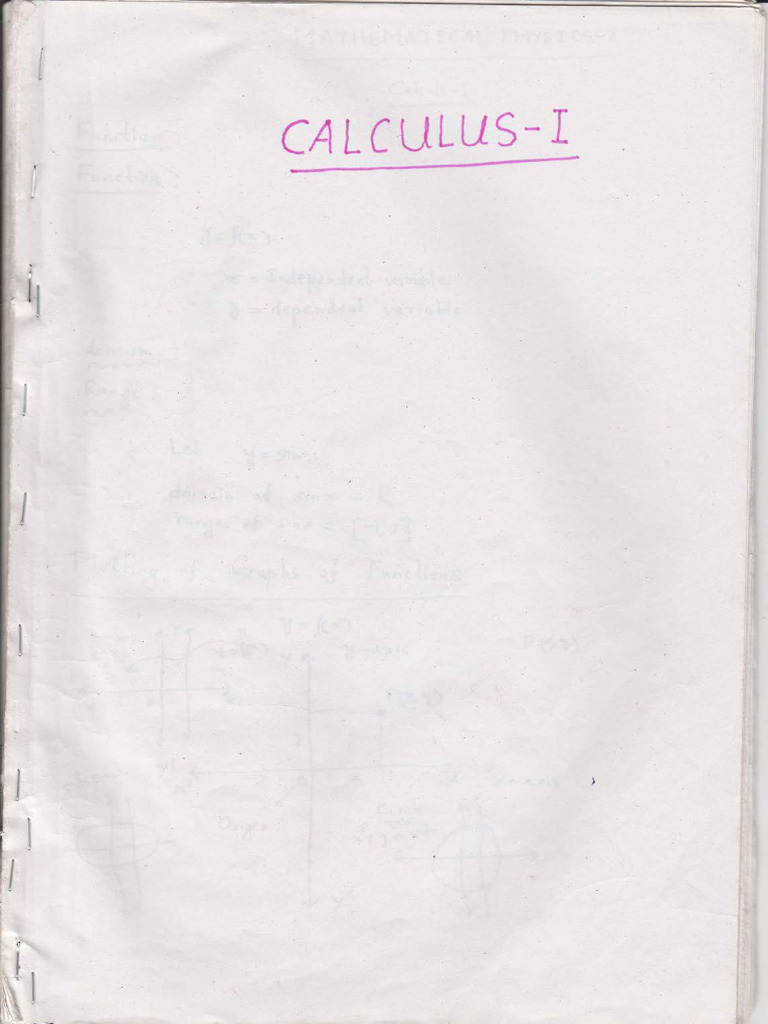 Calculus-I-Bsc - Notes | PDF