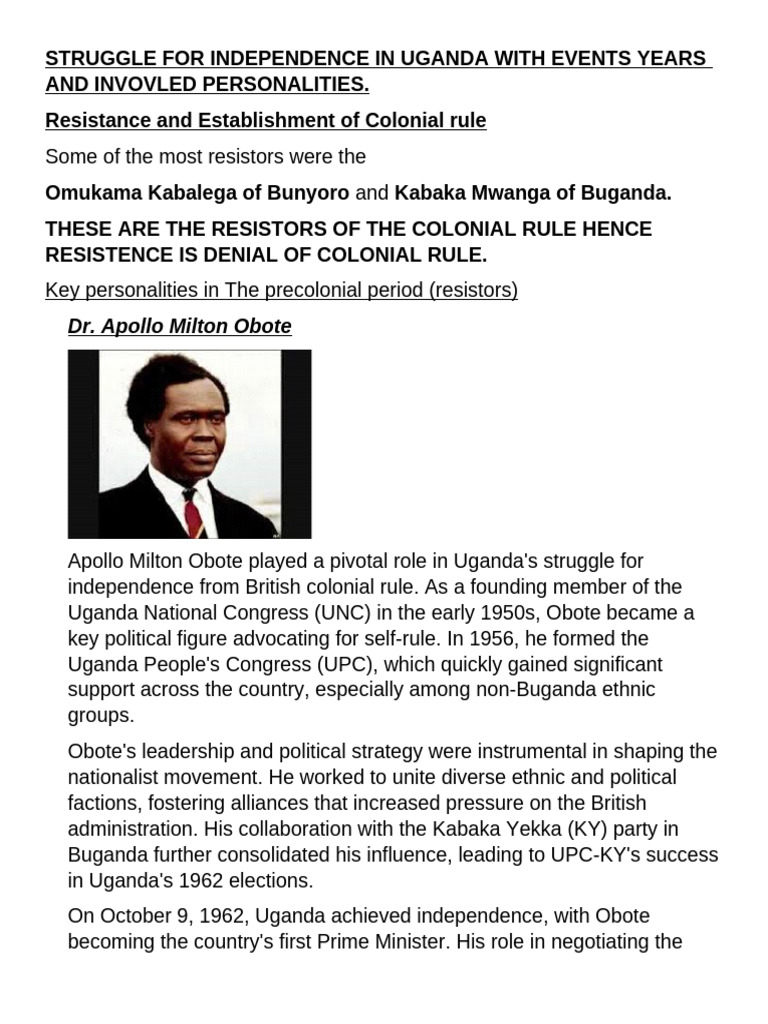 HISTORY UGNADA INDPENDENCE PACAGE | PDF | Uganda