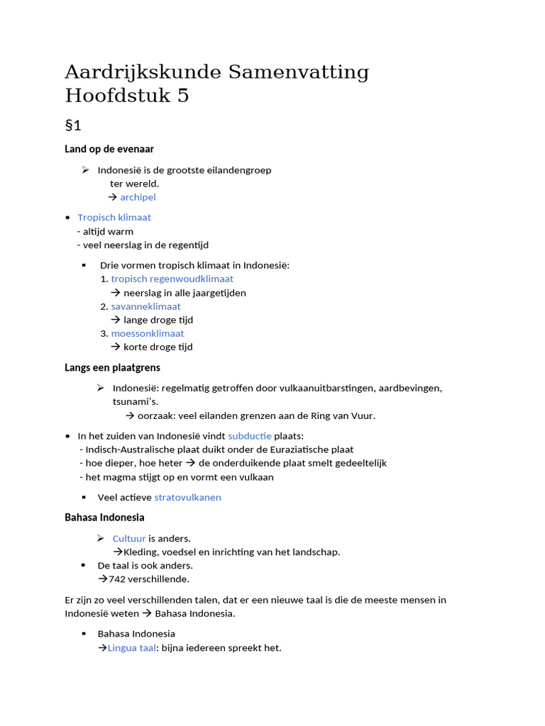 Aardrijkskunde Samenvatting Hoofdstuk 5 | PDF