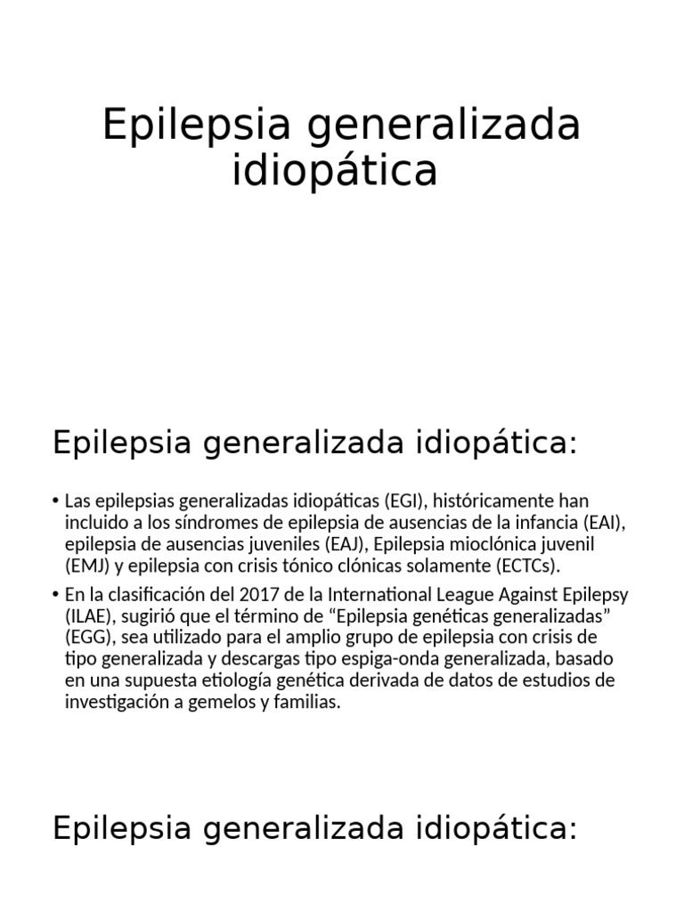 Epilepsia Generalizada Idiopática | PDF | Epilepsia | Neurociencia