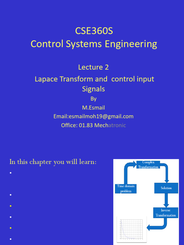 2.CSE360S - Lectures 2 - Laplace Transform and Control Input Signals ...