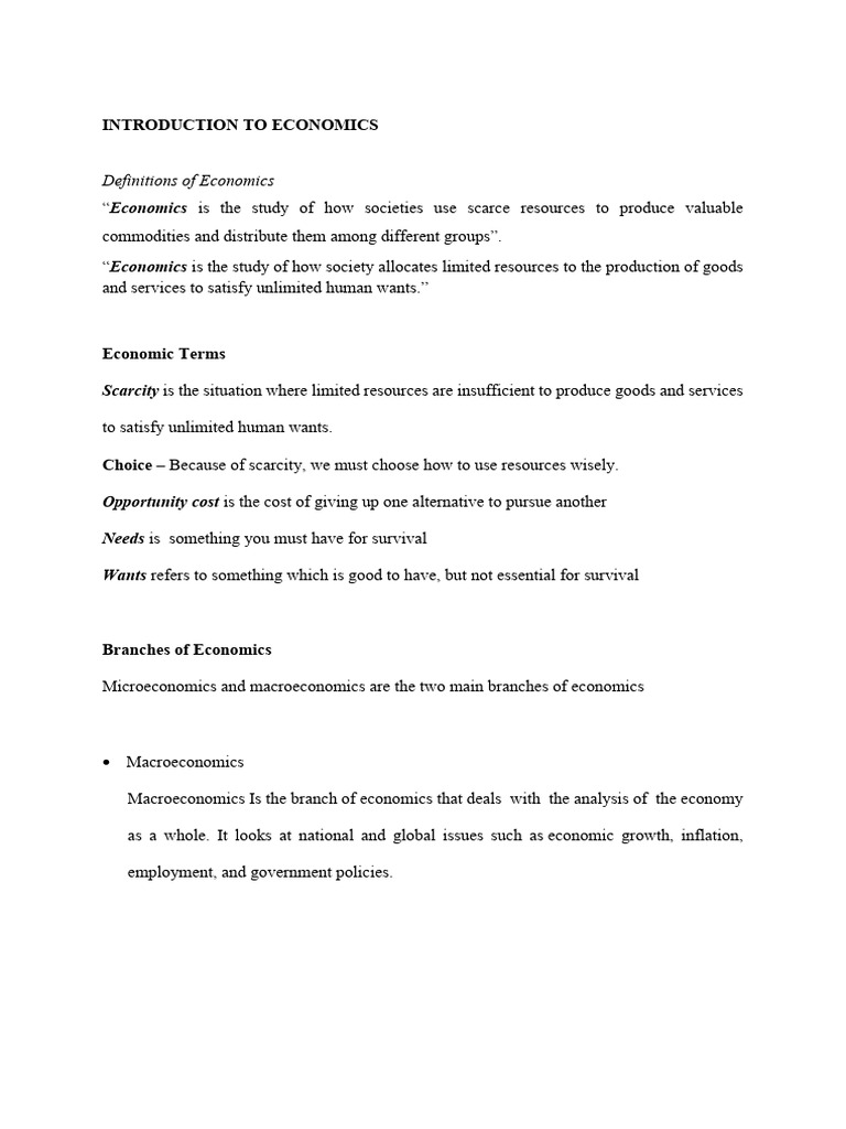 Introduction To Economics 007 | PDF | Economics | Economic System