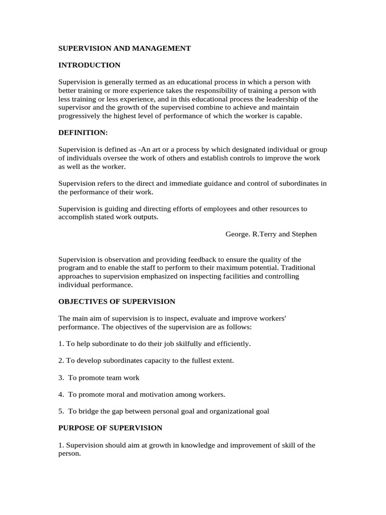 Effective Supervision and Management Guide | PDF | Leadership | Supervisor