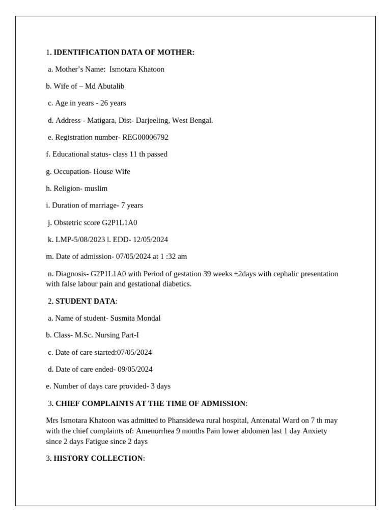 antenatal case presentation(1) | PDF | Pregnancy | Dieting