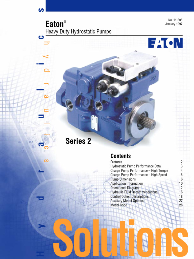 Eaton Heavy Duty Hydrostatic Pumps | PDF | Pump | Horsepower