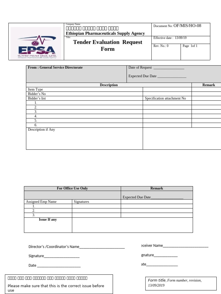 Form 8 Tendr Evalution Request Form Pdf 0656