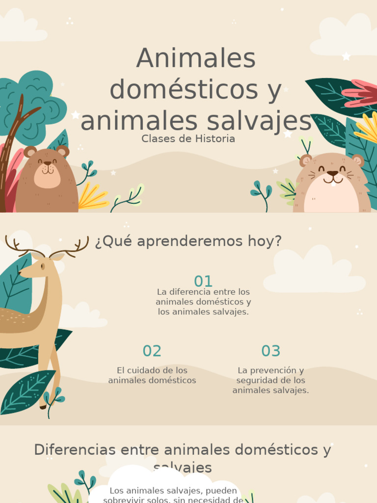 Animales: Domésticos vs. Salvajes | PDF | Domesticación | Depredación