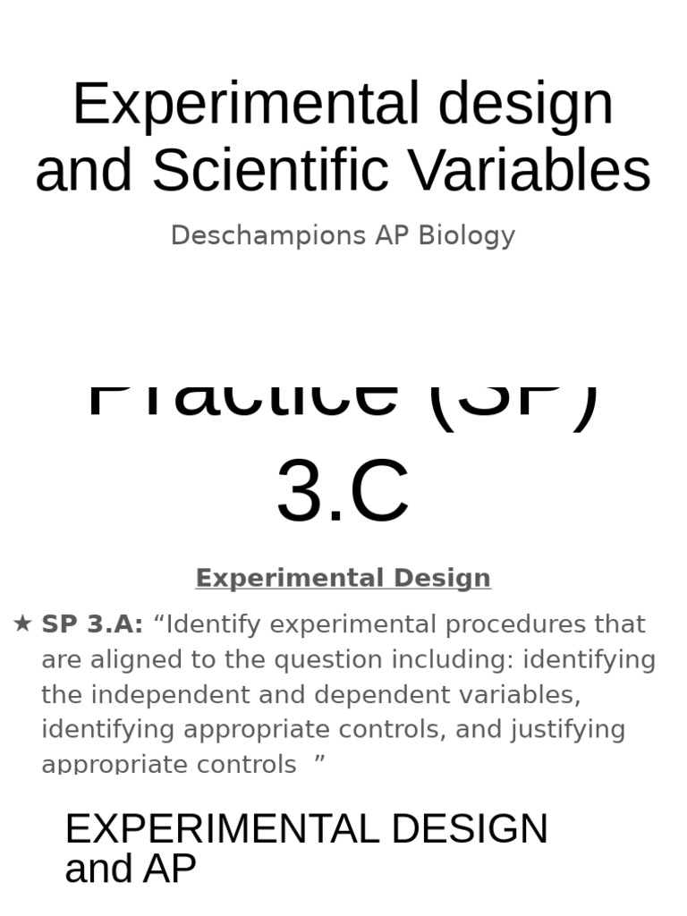 AP Biology Experimental Design Guide | PDF | Chi Squared Test | Statistics