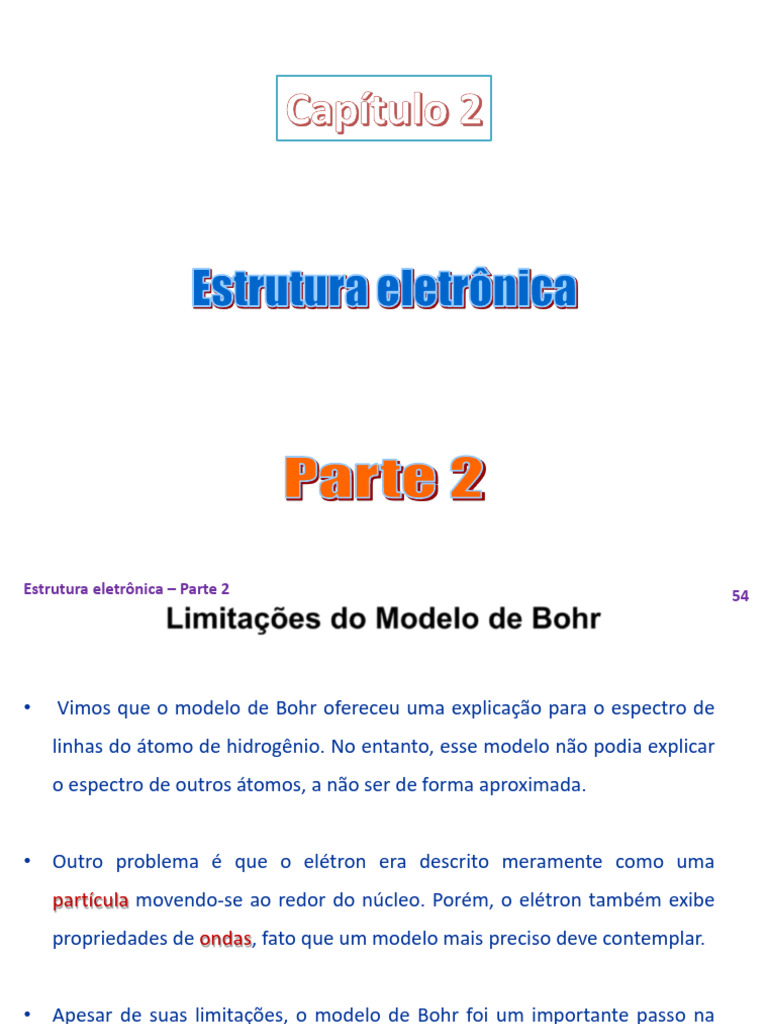 Cap. 2 Parte 2 Estrutura Eletrnica 2025 | PDF | Elétron | Spin (Física)