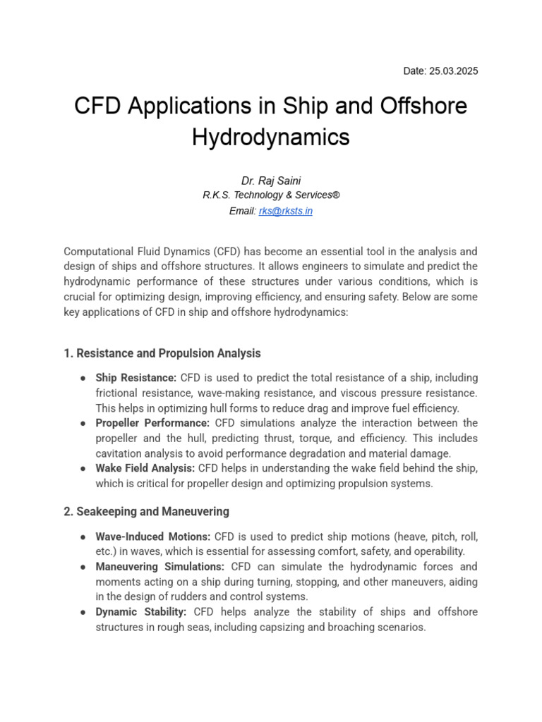 CFD Applications in Ship and Offshore Hydrodynamics | PDF | Computational Fluid Dynamics | Ships