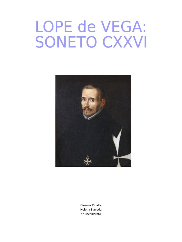 Análisis del Soneto CXXVI de Lope de Vega | PDF | Sonetos | Amor