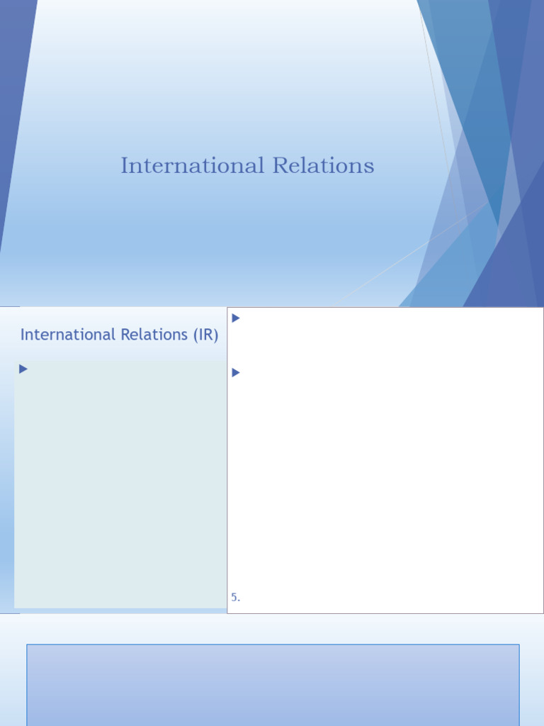Iinternational Relations Power Point Four | PDF | International ...