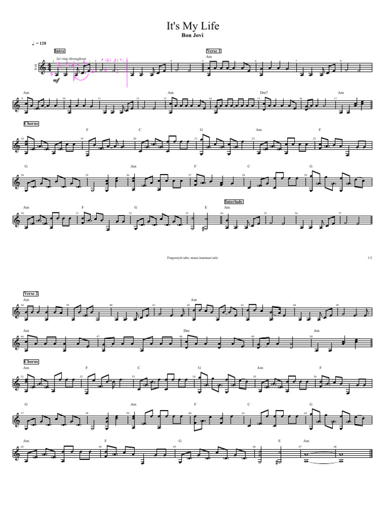 Bon Jovi-Its My Life Arr by Kaminari | PDF | Billboard Number One ...
