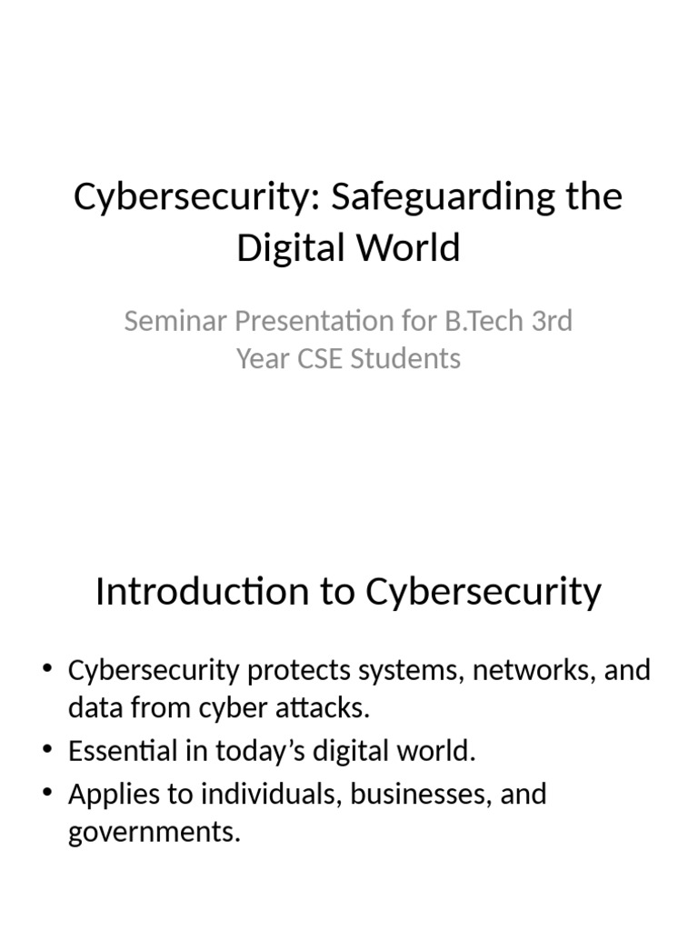 Cybersecurity_Seminar_Presentation | PDF