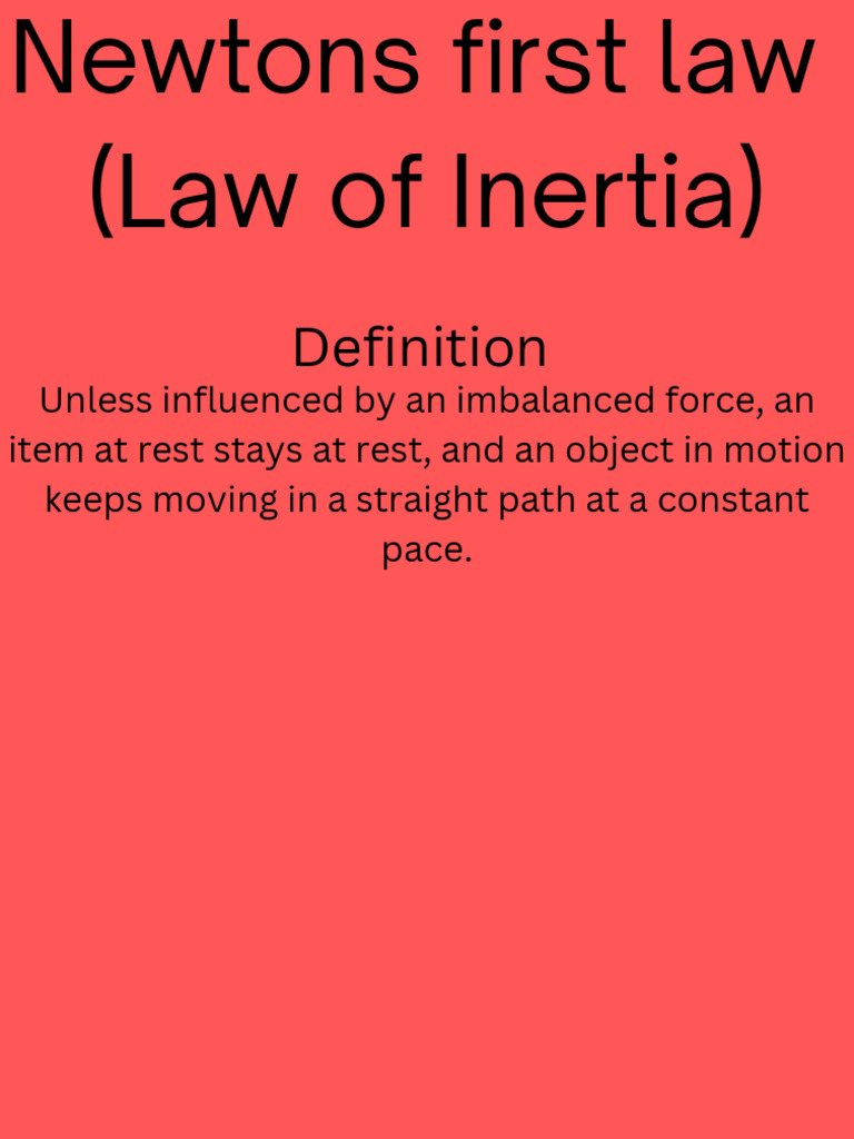 Newtons first law (Law of Inertia) | PDF
