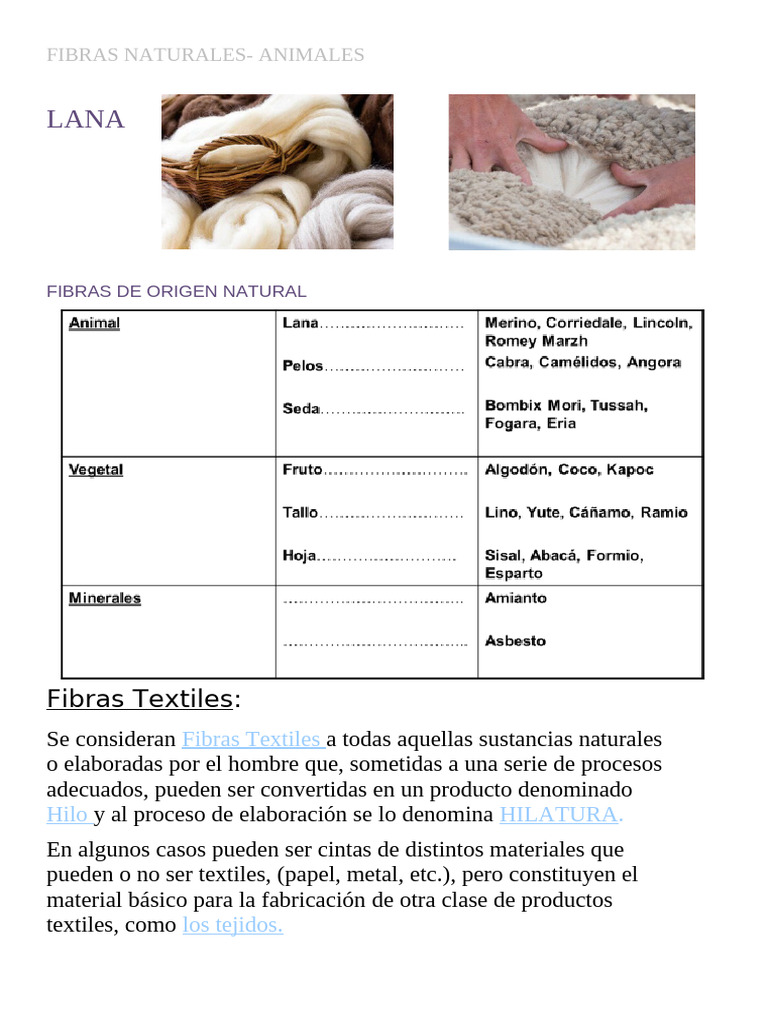 Apunte 3 Tec Tex | PDF | Textiles | Lana