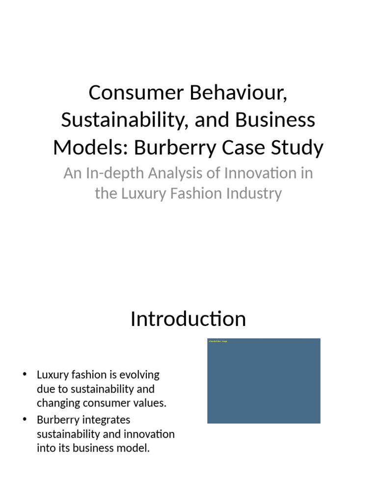 Burberry Consumer Behaviour Sustainability Updated | PDF