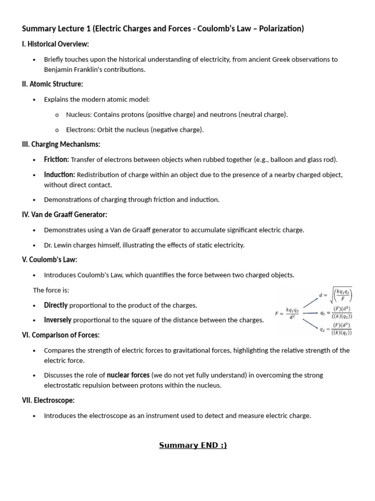 Electric Charges and Forces Overview | PDF