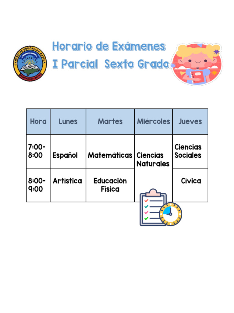 Horario de Examenes Primer Parcial | PDF