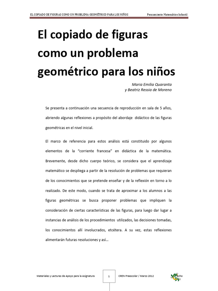El Copiado de Figuras2 | PDF | Educación de la primera infancia | Geometría