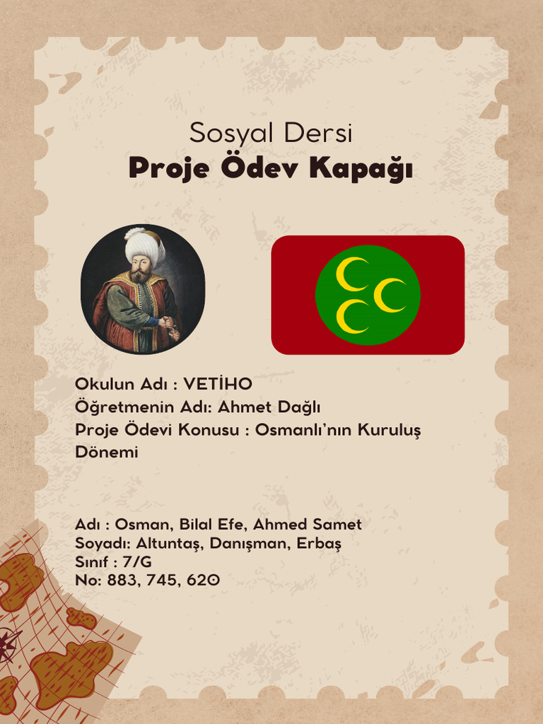 Tarih Dersi Proje Ödev Kapağı Bej Ve Desenli | PDF