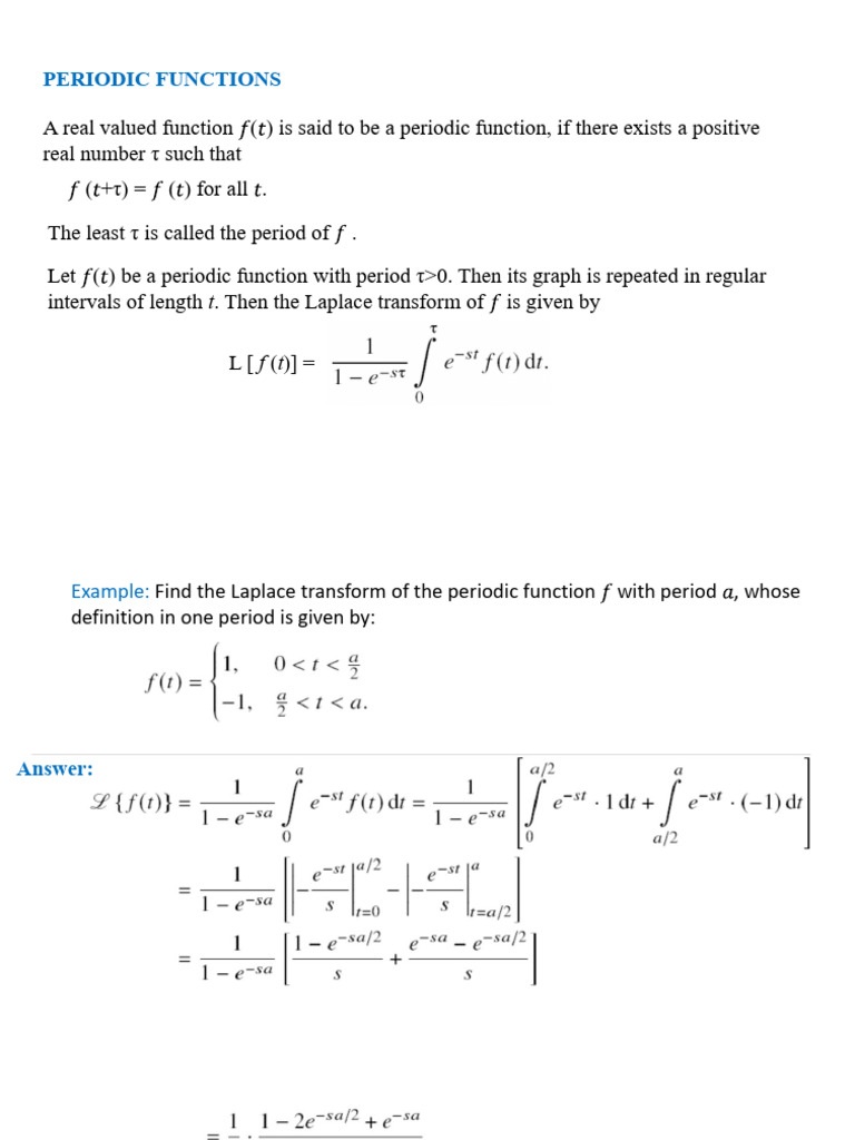 Laplace periodic function | PDF