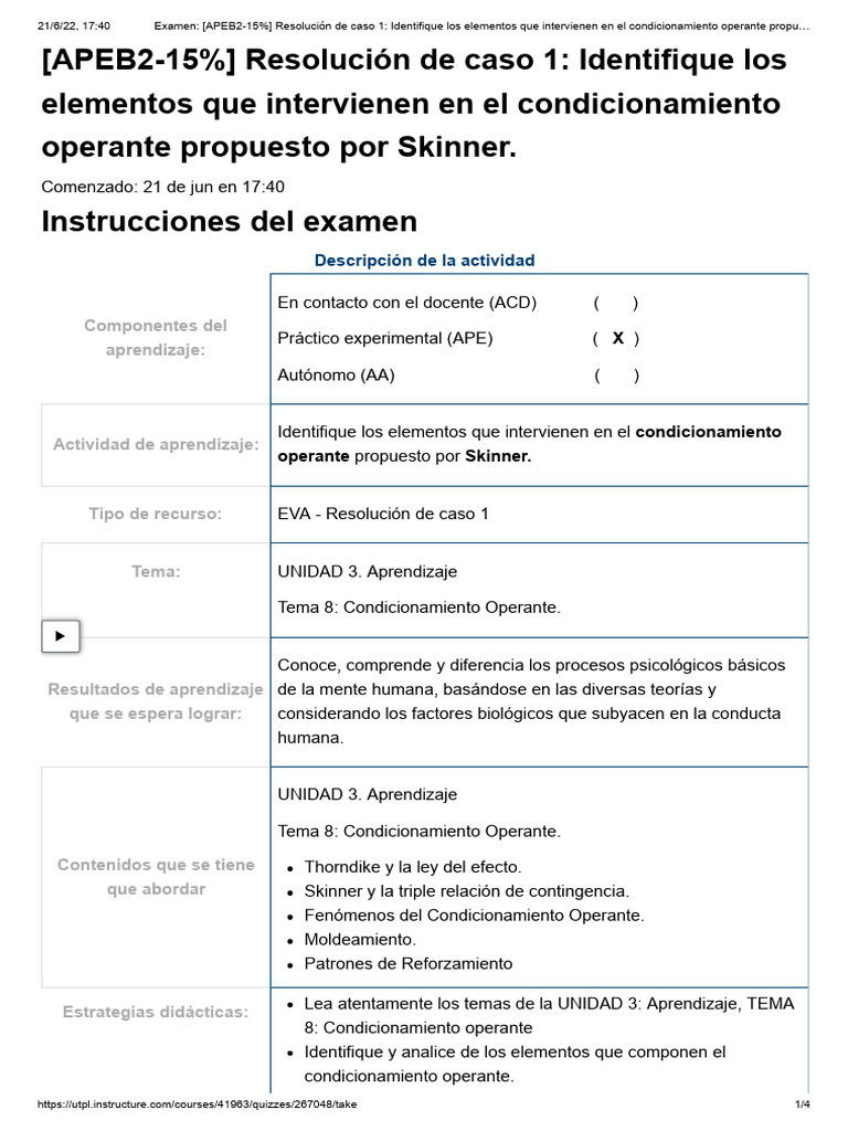 Examen - (APEB2-15%) Resolución de Caso 1 - Identifique Los Elementos Que Intervienen en El ...