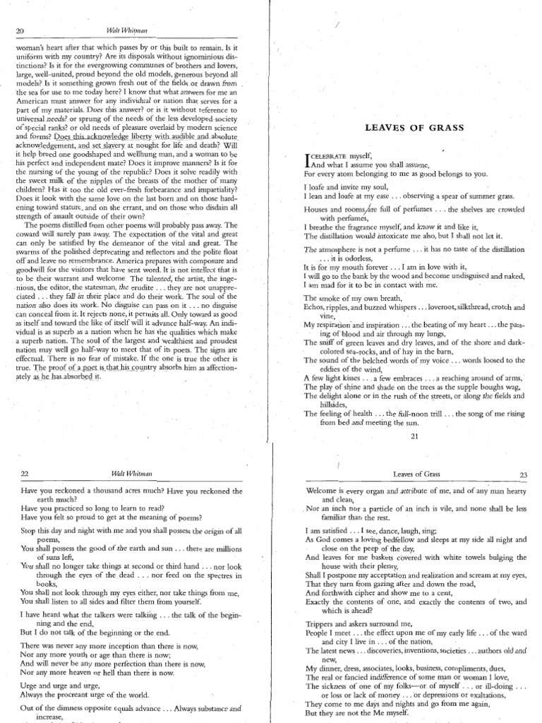 Song of Myself - Walt Whitman | PDF