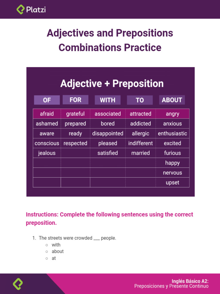 Adjectives and Prepositions Combinations Practice Ec2a7084 352d 47e5 Bf15 C8ac7d96ee16 | PDF