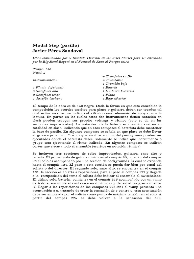 Modal steps | PDF | Saxofón | Notación musical