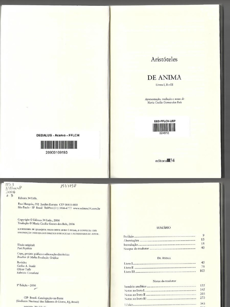 De Anima Aristoteles PDF PDF Free | PDF