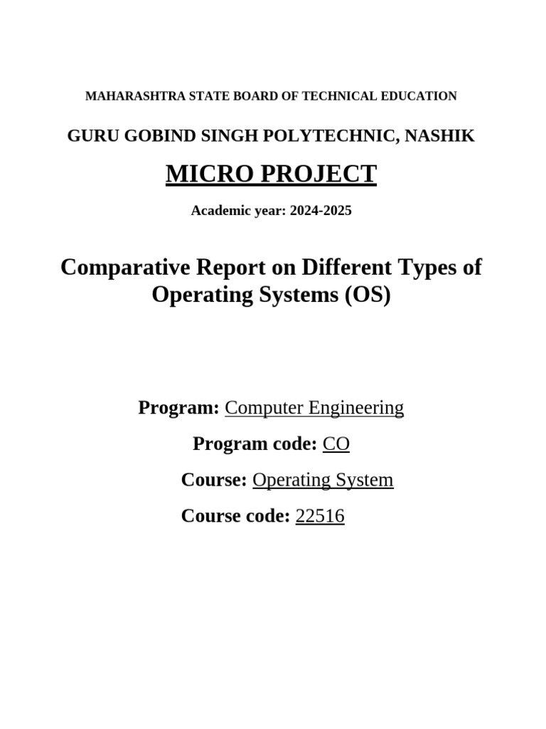 Final OSY MicroProject Format | PDF | Operating System | Cloud Computing