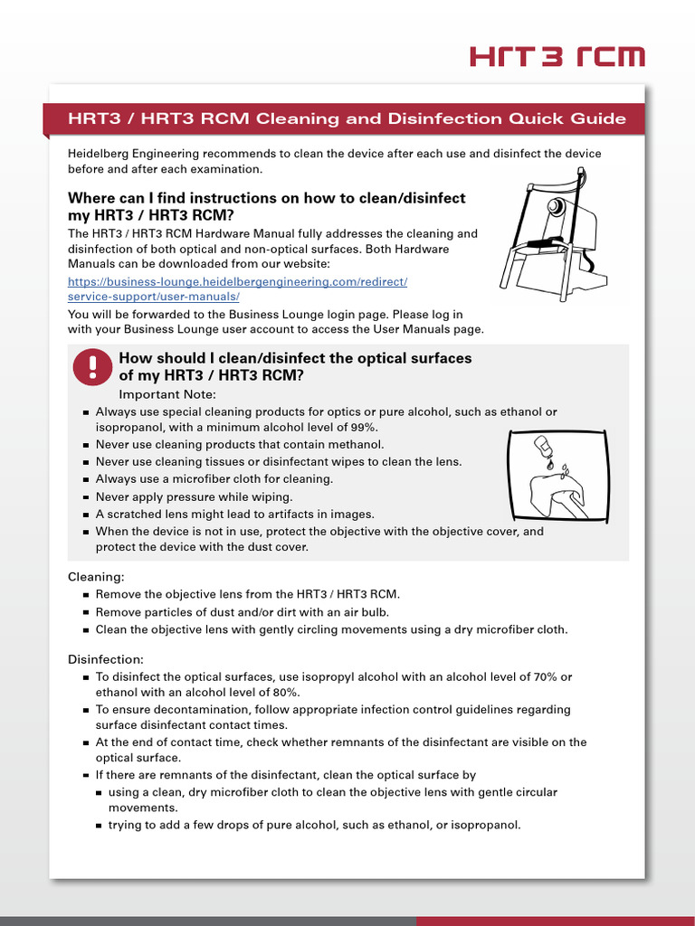 HRT3 HRT3 RCM Cleaning and Disinfection Quick Guide | PDF ...
