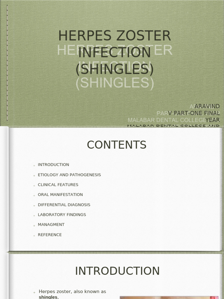 Herpes Zoster Oral Maxillofacial Medicine and Radiology | PDF ...