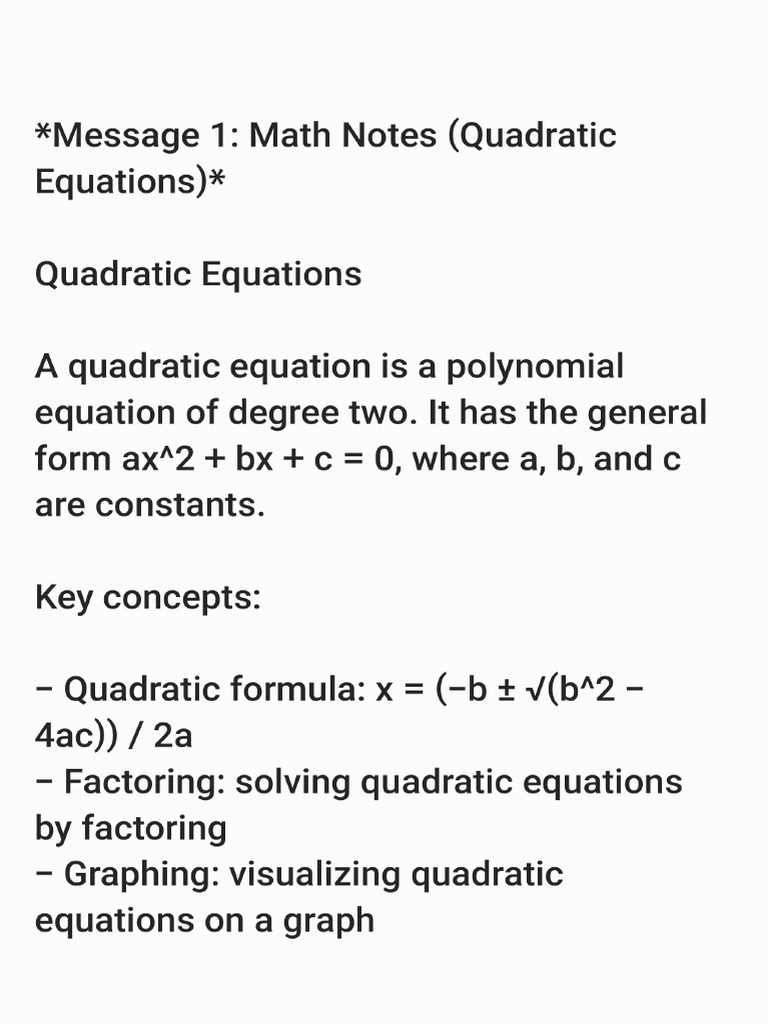 Mathematics notes | PDF