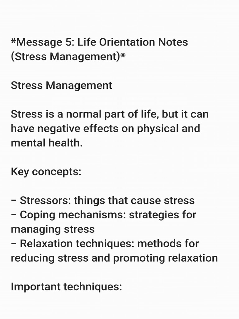 Life Orientation Notes | PDF