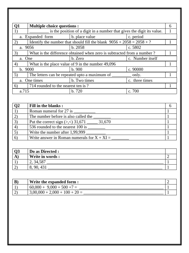 Maths Eval-1 Exam Paper Set - 1 | PDF