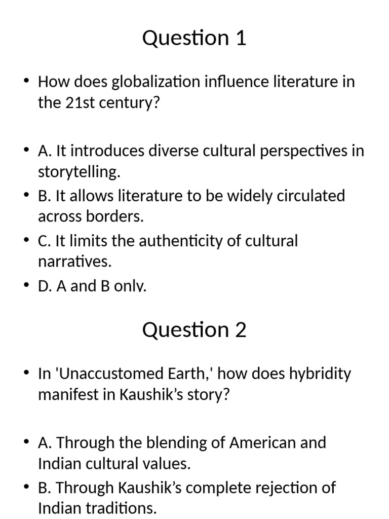 21st Century Lit Quiz | PDF | Identity (Social Science) | Narrative